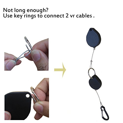 (6 Pack) Orzero VR Cable Management Compatible for Quest 2, Quest, Rift S, Valve Index, HTC Vive, Sony Playstation or Other Wired VR Games Retractable with Lanyards and Adhesive Hooks