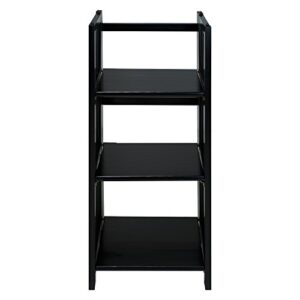 Casual Home 3-Shelf Folding Bookcase, 14" Wide, Black