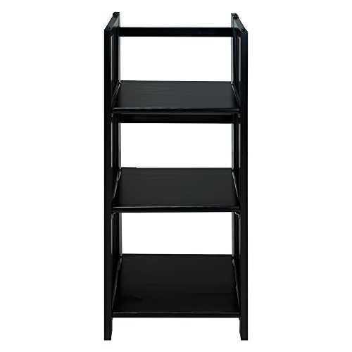 Casual Home 3-Shelf Folding Bookcase, 14" Wide, Black