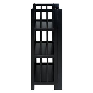 Casual Home 3-Shelf Folding Bookcase, 14" Wide, Black