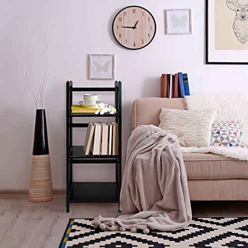 Casual Home 3-Shelf Folding Bookcase, 14" Wide, Black