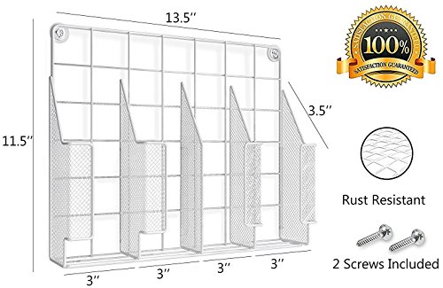 Home Intuition Wall Mount Kitchen Wrap Organizer Rack Cabinet Pantry RV Campers, White