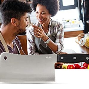 Orblue Premium Meat Cleaver - Stainless Steel Chef Butcher Knife for Cooking - Professional 7-Inch Blade for Precision Cutting - Perfect for Home Kitchen or Restaurant