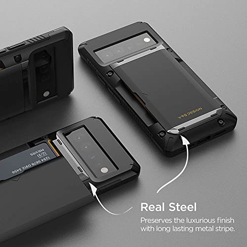 VRS Design Damda Glide Pro Phone Case for Pixel 6 Pro, Sturdy Semi Auto Wallet [4 Cards] Case Compatible for Pixel 6 Pro Case (2021)