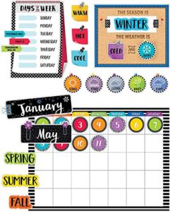 creative teaching press bold & bright calendar set, ctp bulletin board and classroom display, 67 pieces