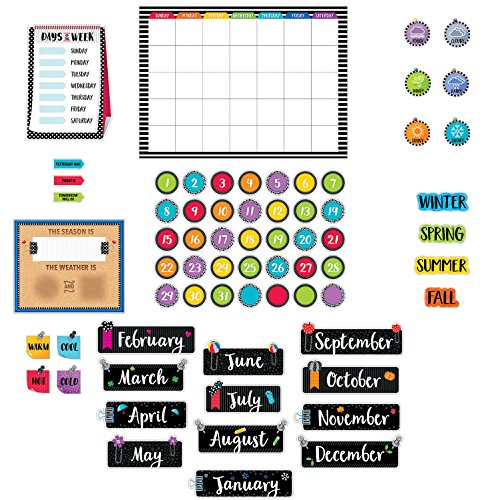 Creative Teaching Press Bold & Bright Calendar Set, CTP Bulletin Board and Classroom Display, 67 Pieces