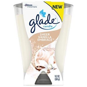 glade candle jar, air freshener, sheer vanilla embrace, 9.2 oz