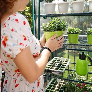 Worth Garden 4 Tier Mini Greenhouse - 63'' H x 27'' L x 19'' W - Sturdy Portable Gardening Shelves with PVC Cover - Small Green House Use in Indoor & Outdoor for Plants Flowers