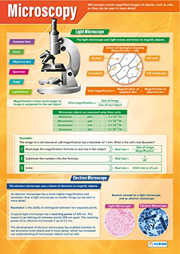 Daydream Education Microscopy | Science Posters | Gloss Paper measuring 33” x 23.5” | STEM Charts for the Classroom | Education Charts