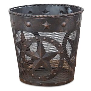 deleon collections western star, rope trim metal wastebasket