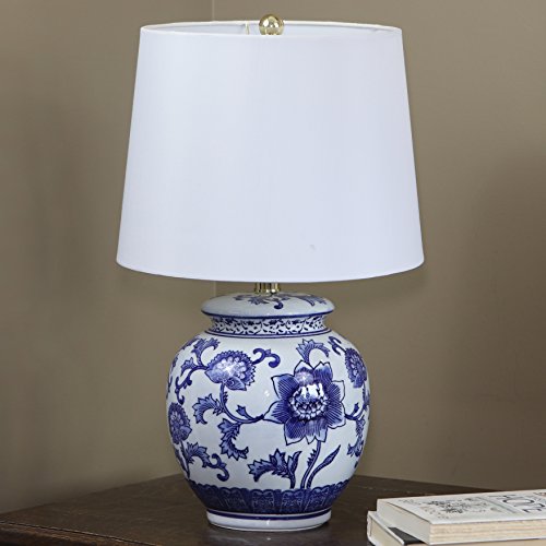 Décor Therapy TL14119 Blue and White Ceramic Table Lamp