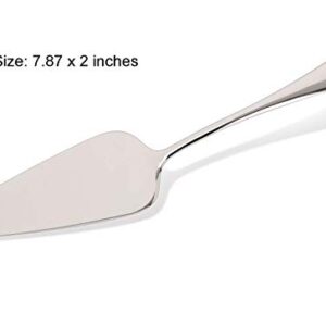 KSENDALO Pie Servers Set of 2, Stainless Steel Dessert Pastry Pie Cake Servers for Celebration Party Wedding Home or More, Silver (7.9inch)