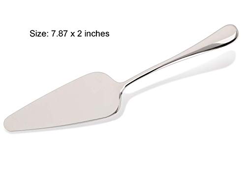 KSENDALO Pie Servers Set of 2, Stainless Steel Dessert Pastry Pie Cake Servers for Celebration Party Wedding Home or More, Silver (7.9inch)