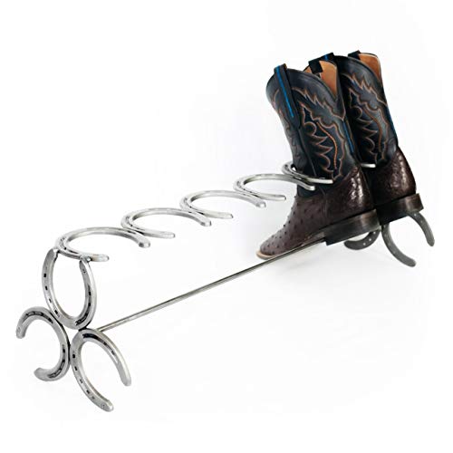 Rustic Horseshoe Boot Rack - 1 Pair, 2 Pairs, 3 Pairs, and 4 Pairs - The Heritage Forge