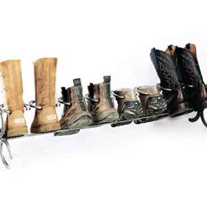 Rustic Horseshoe Boot Rack - 1 Pair, 2 Pairs, 3 Pairs, and 4 Pairs - The Heritage Forge