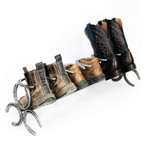 Rustic Horseshoe Boot Rack - 1 Pair, 2 Pairs, 3 Pairs, and 4 Pairs - The Heritage Forge