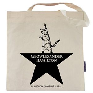 pet studio art meowlexander hamilton tote bag