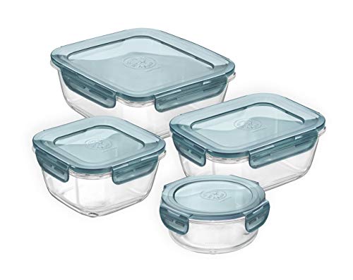 Bormioli Rocco Evolution Slate Grey Glass 8 Piece Storage Set