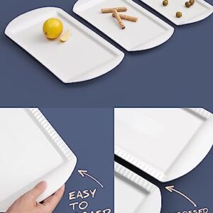 LIFVER Large Serving Platter Set, 16"/14"/12" 3-Piece White Porcelain Platters for Food, Serving Dishes Oven Safe Dinner Plates, Serving Trays Perfect for Entertaining and Appetizers