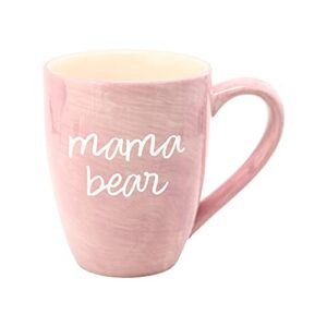 mom life mama bear pink large 20 oz ceramic coffee mug tea cup, pink