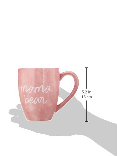 Mom Life Mama Bear Pink Large 20 oz Ceramic Coffee Mug Tea Cup, Pink