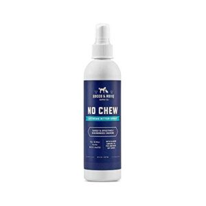 rocco & roxie no chew spray for dogs, more yuck than bitter apple, dog training & behavior aids to stop chewing, best alcohol-free anti chew, puppy deterrent formula for puppies and cats