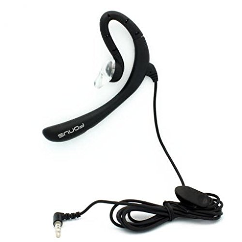 Wired Headset Mono Hands-Free Earphone 3.5mm Headphone Earpiece Boom Microphone Single Earbud [Black] for MetroPCS LG Aristo - MetroPCS LG G Stylo - MetroPCS LG K10 - MetroPCS LG K7