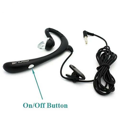 Wired Headset Mono Hands-Free Earphone 3.5mm Headphone Earpiece Boom Microphone Single Earbud [Black] for MetroPCS LG Aristo - MetroPCS LG G Stylo - MetroPCS LG K10 - MetroPCS LG K7