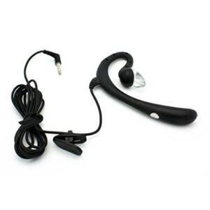 Wired Headset Mono Hands-Free Earphone 3.5mm Headphone Earpiece Boom Microphone Single Earbud [Black] for MetroPCS LG Aristo - MetroPCS LG G Stylo - MetroPCS LG K10 - MetroPCS LG K7