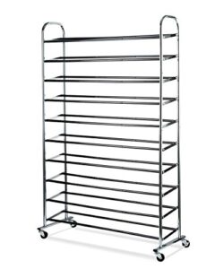 shoe organizer - chrome shoe storage supreme 50 pair shoe rack closet shoe organizer