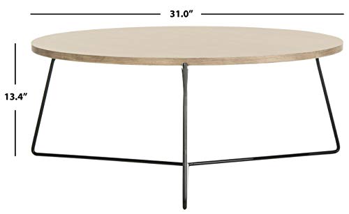 Safavieh Home Collection Mae Modern Light Brown Round Coffee Table