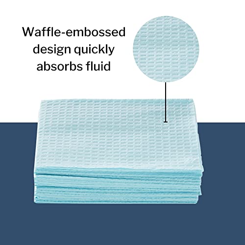 McKesson Procedure Towels, Non-Sterile, 2-Ply, Blue, Waffle Embossed, Disposable, 13 in x 18 in, 500 Count