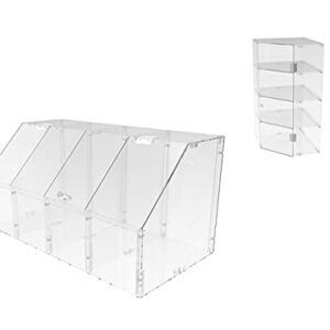 FixtureDisplays® Clear Acrylic Candy Bin Partitioned Dry Food Display Spices Container Retail Donut Cookie Bin Ships Knock Down 100826-NF