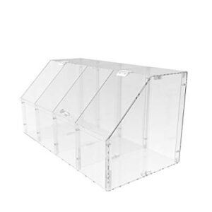 FixtureDisplays® Clear Acrylic Candy Bin Partitioned Dry Food Display Spices Container Retail Donut Cookie Bin Ships Knock Down 100826-NF