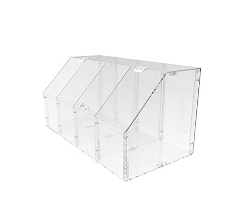 FixtureDisplays® Clear Acrylic Candy Bin Partitioned Dry Food Display Spices Container Retail Donut Cookie Bin Ships Knock Down 100826-NF