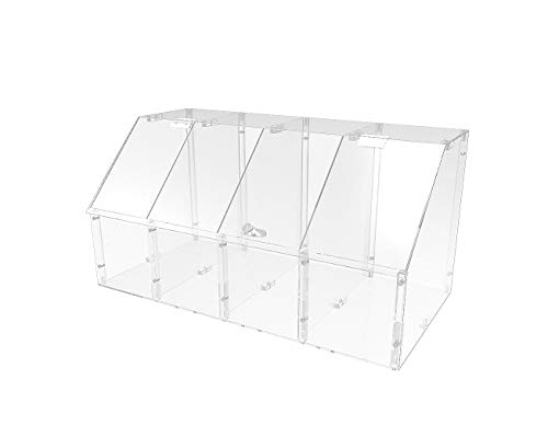 FixtureDisplays® Clear Acrylic Candy Bin Partitioned Dry Food Display Spices Container Retail Donut Cookie Bin Ships Knock Down 100826-NF