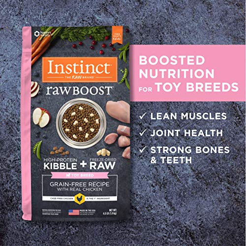 Instinct Raw Boost Toy Breed Grain Free Recipe with Real Chicken Natural Dry Dog Food, 4 lb. Bag