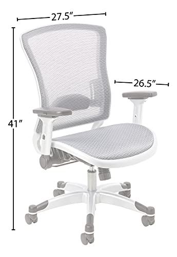 Space Seating 317 Series Executive Light Air Grid Office Chair with Breathable Mesh Back, Lumbar Support, 2-to-1 Synchro Tilt Control and Adjustable Tension, Platinum Finish