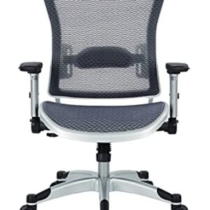 Space Seating 317 Series Executive Light Air Grid Office Chair with Breathable Mesh Back, Lumbar Support, 2-to-1 Synchro Tilt Control and Adjustable Tension, Platinum Finish