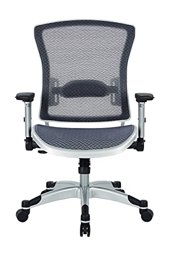 Space Seating 317 Series Executive Light Air Grid Office Chair with Breathable Mesh Back, Lumbar Support, 2-to-1 Synchro Tilt Control and Adjustable Tension, Platinum Finish