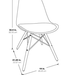 OSP Home Furnishings Allen Dining Chair with Natural Wood Legs, Grey