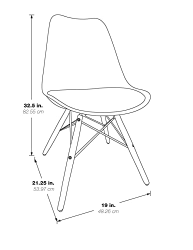 OSP Home Furnishings Allen Dining Chair with Natural Wood Legs, Grey