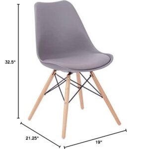 OSP Home Furnishings Allen Dining Chair with Natural Wood Legs, Grey