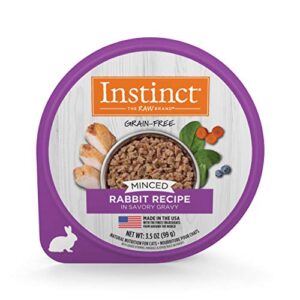 instinct grain free minced recipe with real rabbit natural wet cat food, 3.5 oz. cups (case of 12)