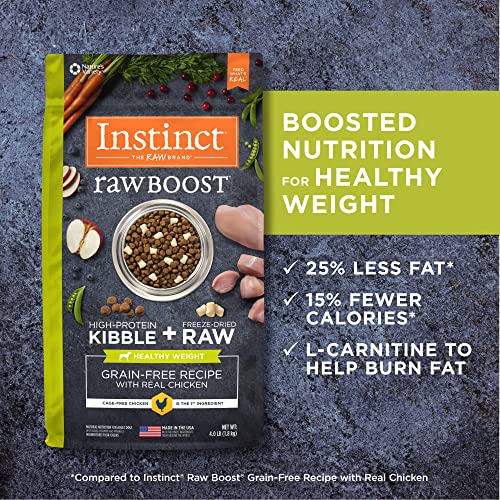 Instinct Raw Boost Healthy Weight Grain Free Recipe with Real Chicken Natural Dry Dog Food, 20 lb. Bag