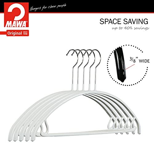 Mawa by Reston Lloyd Non Slip Metal Clothing Hanger, Smooth Shoulder Support with Skirk Hooks/Pant Bar, Model 42-U