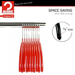 Mawa Euro Series Light Thin Non-Slip Space Saving Clothes Hanger Style 40/P, Set of 10, Red Pack of 10 10 Piece