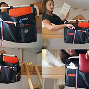 Kelleci Bedside Caddy - Hanging Bedside Organizer/Bedside Storage Bag for Bunk and Hospital Beds, Dorm Rooms Bed Rails/with 8 Pockets