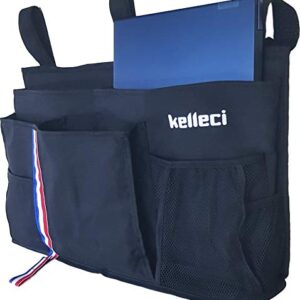 Kelleci Bedside Caddy - Hanging Bedside Organizer/Bedside Storage Bag for Bunk and Hospital Beds, Dorm Rooms Bed Rails/with 8 Pockets