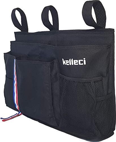 Kelleci Bedside Caddy - Hanging Bedside Organizer/Bedside Storage Bag for Bunk and Hospital Beds, Dorm Rooms Bed Rails/with 8 Pockets